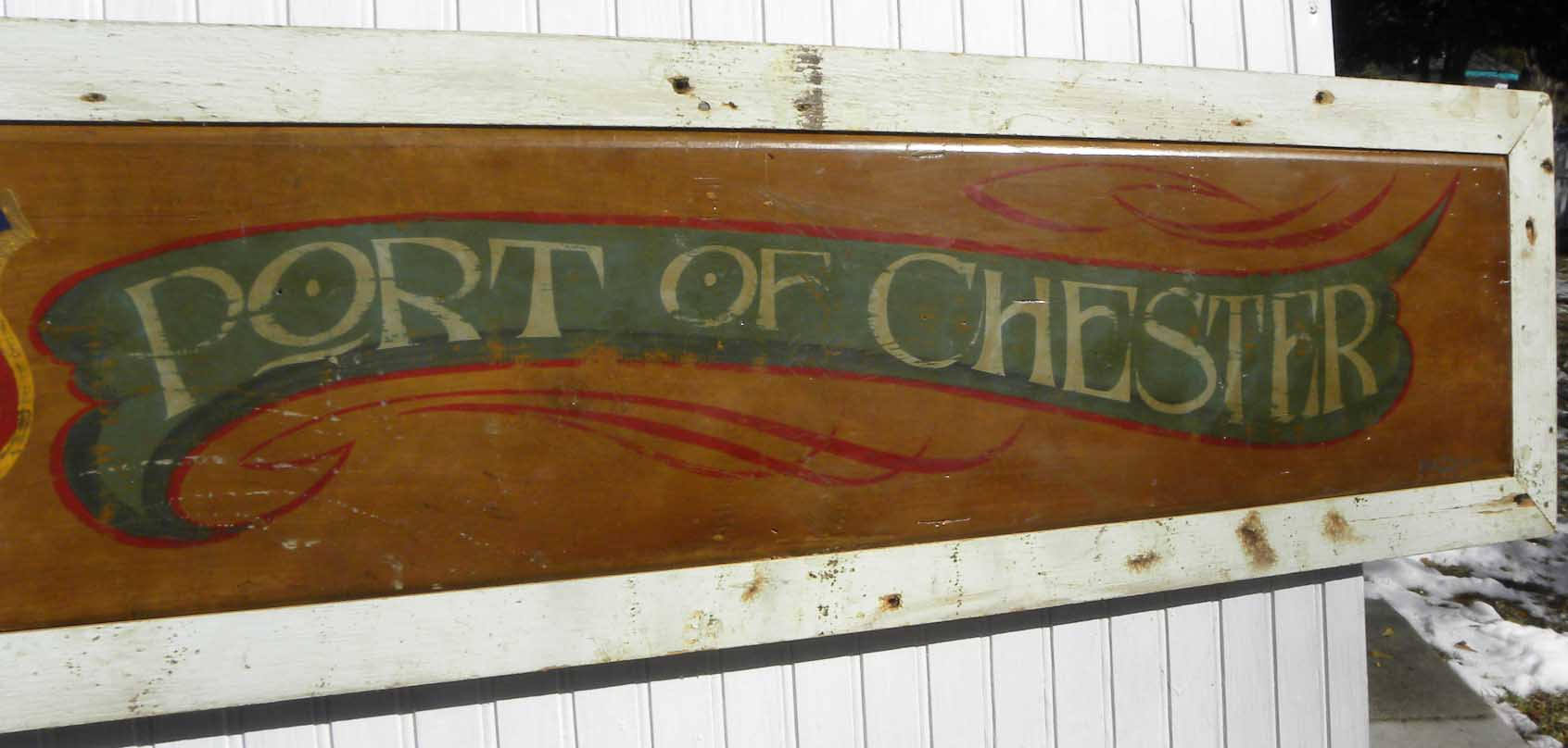 Chester Town Port Hand Painted Sign. USA Shield and Ribbon | Etsy
