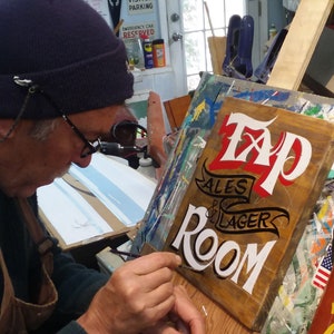 Tap Room Sign Original Wooden Sign. Art, Hand Painted | Bar Decor | Man ...