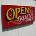 Open Take Out Sign Hand Painted Wooden Sign - Etsy