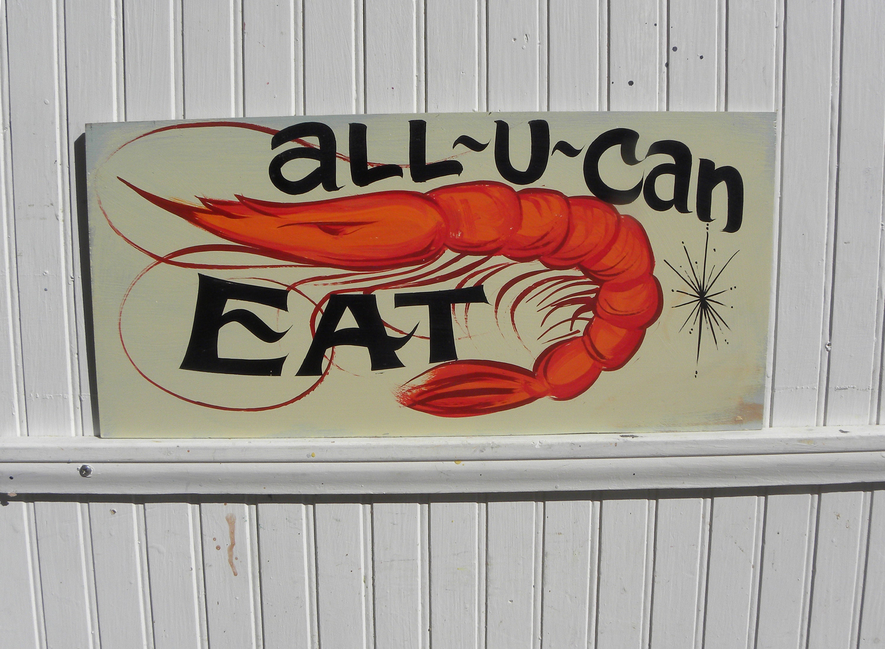 Shrimp Sign Hand Lettered Wooden Sign With Shrimp Art. - Etsy