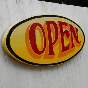Open Sign | A Hand Painted & Lettered Wooden Sign Great for Your ...