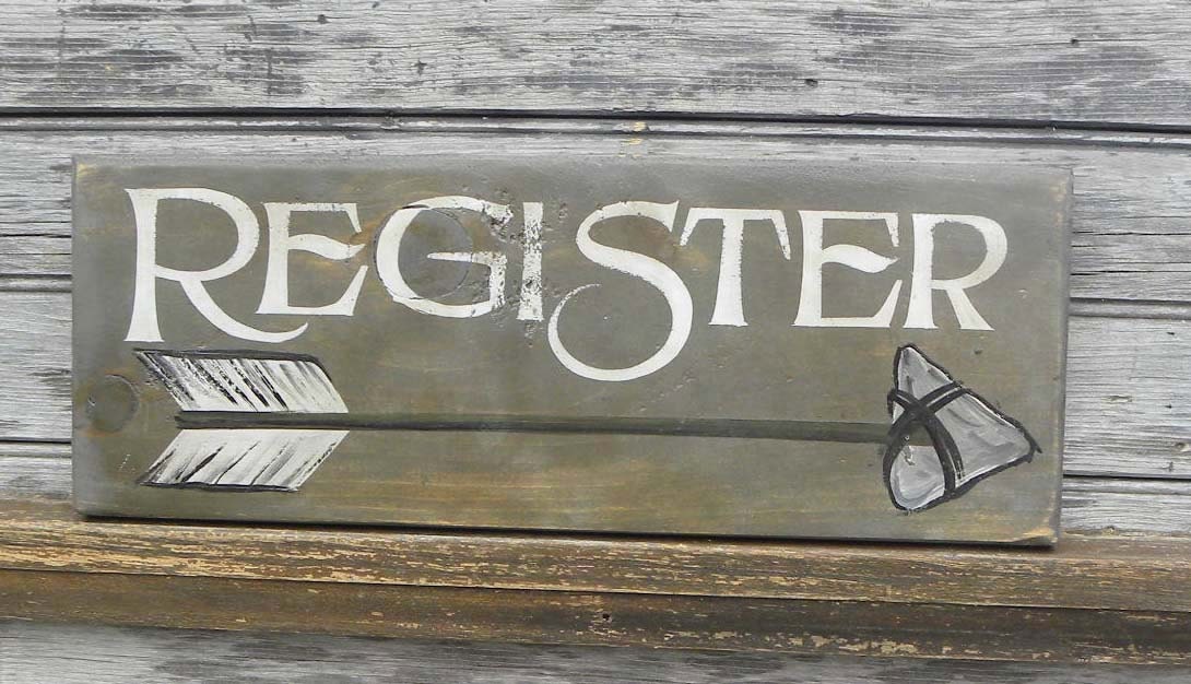 Cash Register Arrow Sign A wooden hand lettered original | Etsy