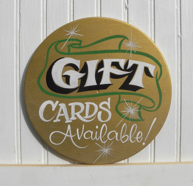 Gift Certificate Wooden Sign Gold Paint Business Sign - Etsy