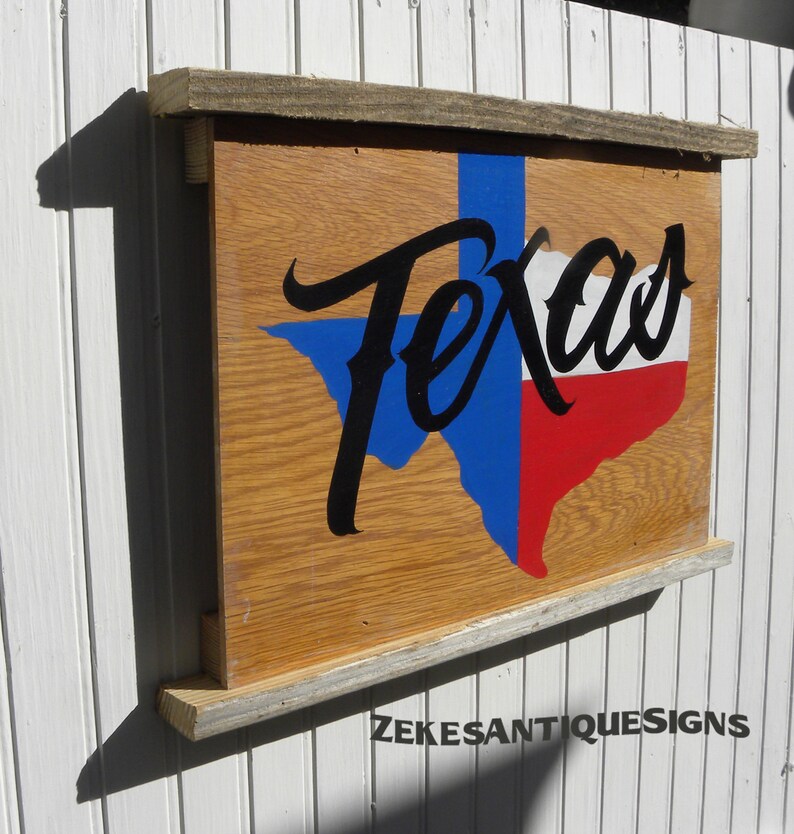 Texas State Sign Original Hand Painted Wooden State Capitol - Etsy