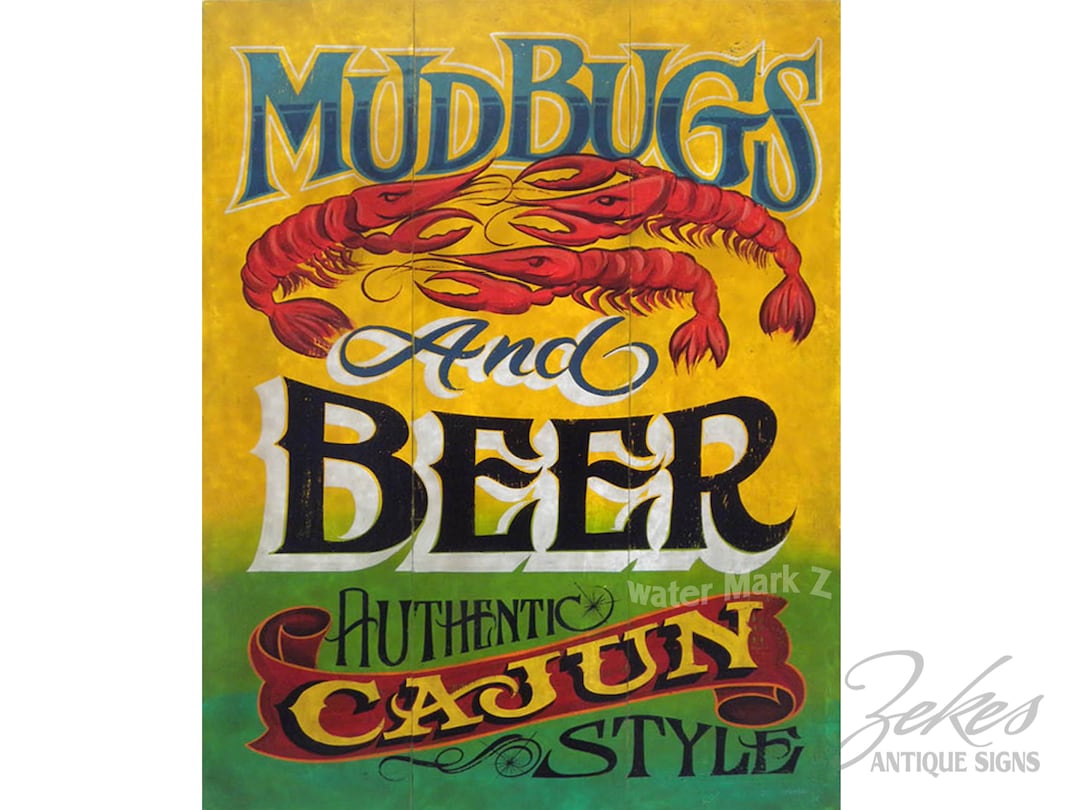 Mudbugs & Beer Cajun Hand Painted Print| Cajun Art| Louisiana Art| New ...