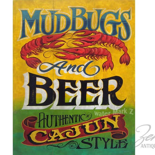 Mudbugs & Beer Cajun Hand Painted Print Cajun Art Louisiana - Etsy