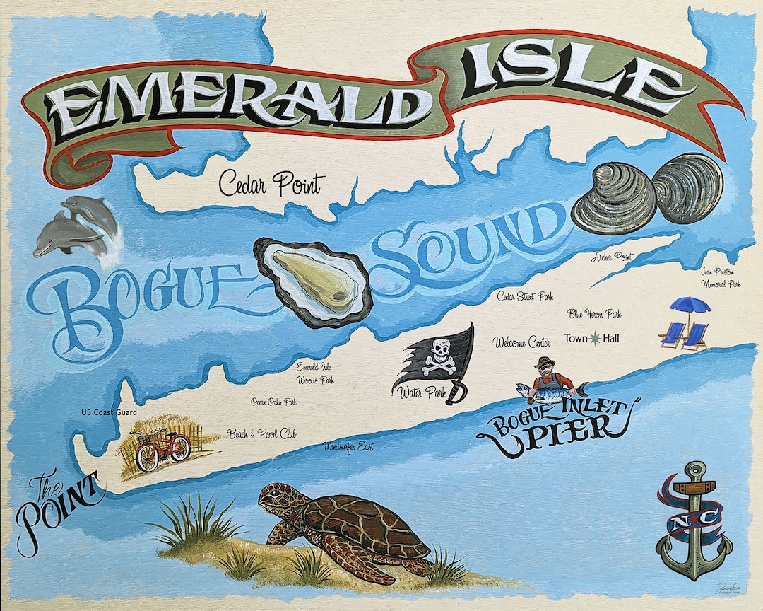 Emerald Isle North Carolina PRINT | Beach House Decor | Gift | Vacation ...