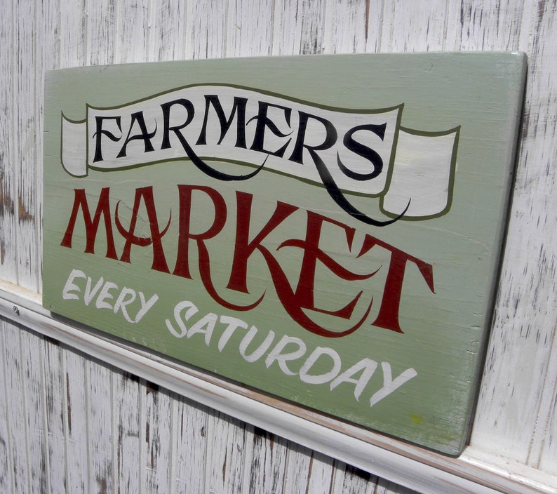 Farmers Market Sign Original Hand Painted Vintage Look Sign | Etsy