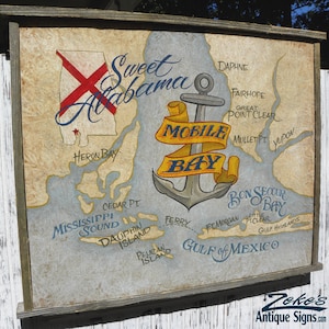 Mobile Bay Alabama Sign, Feature or Gallery Wall, Great Beach House or ...