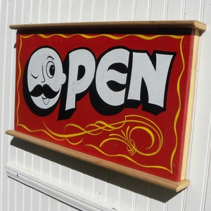 OPEN Sign on Wood. Directional Signs for Restaurant, Food Truck or Deli ...