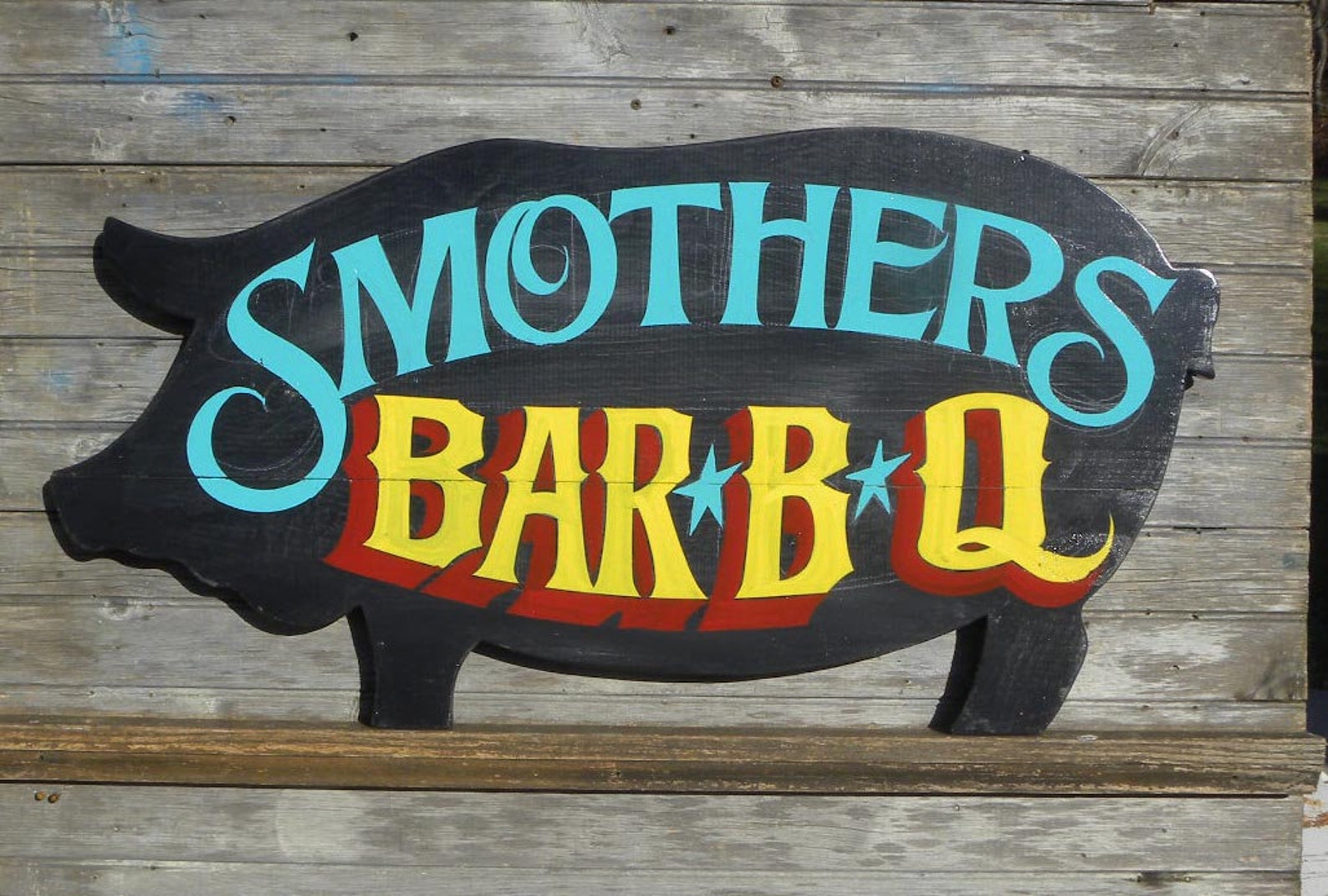 Texas BBQ Print from an original hand painted and lettered | Etsy