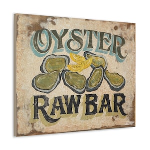 Oyster Raw Bar Canvas Wrap I Oyster Art I Oyster Raw Bar I Coastal ...