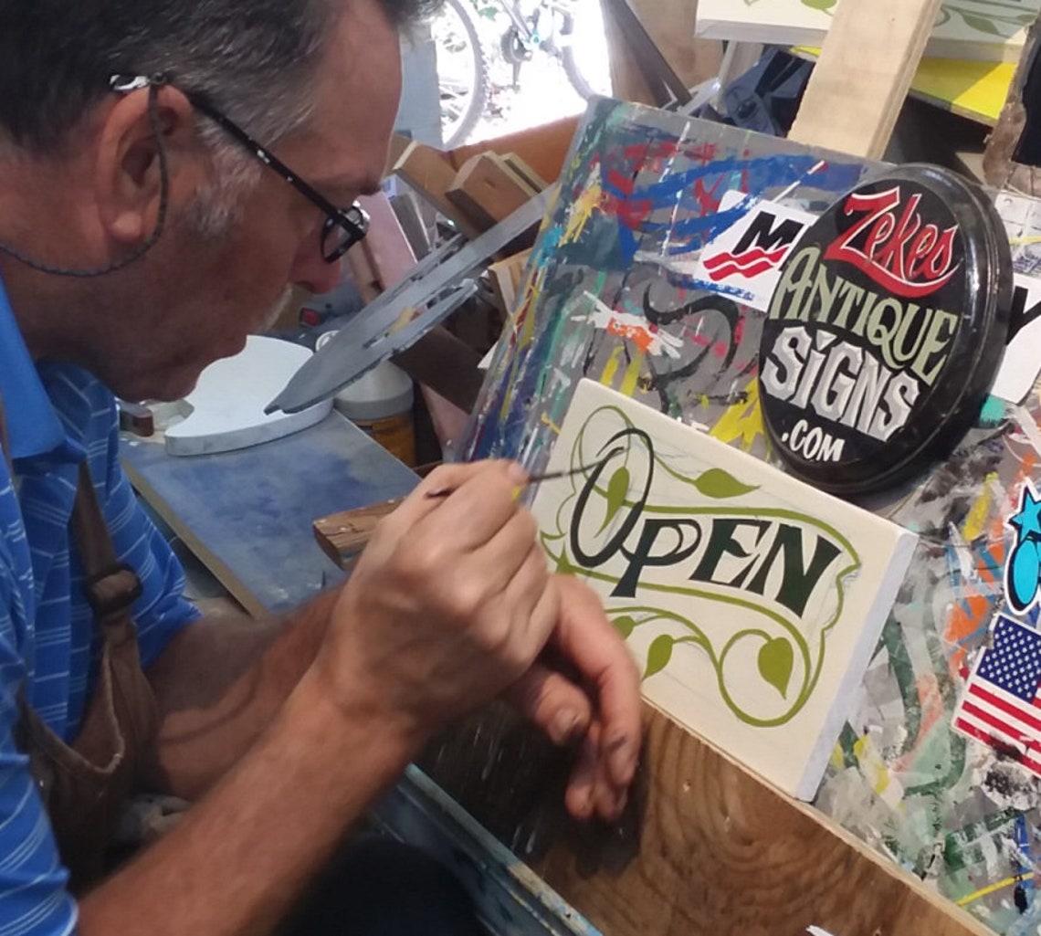 Open Sign Hand Painted Wooden Sign - Etsy