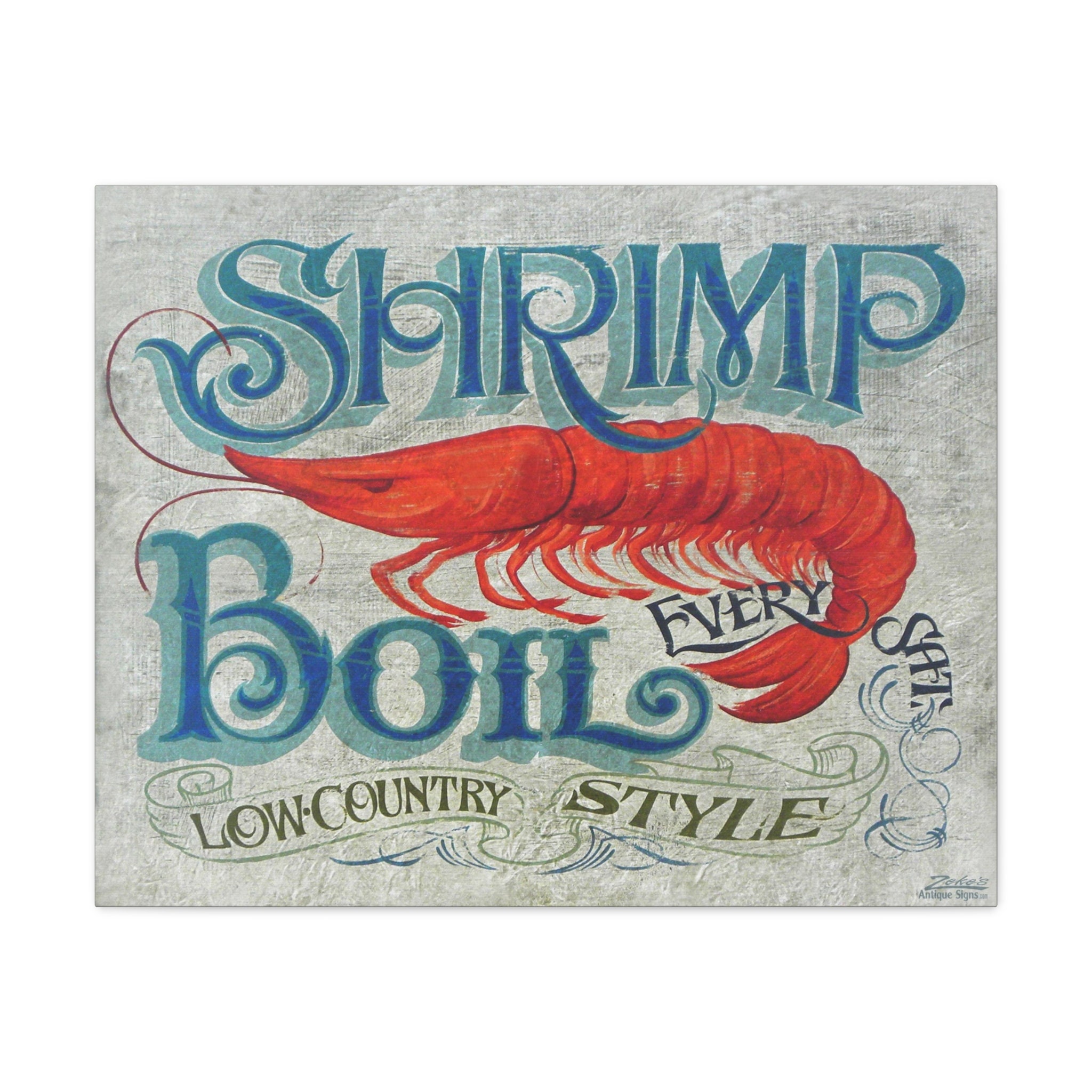 Shrimp Boil Canvas Wrap I Low Country I Seafood Art I Coastal Seafood ...