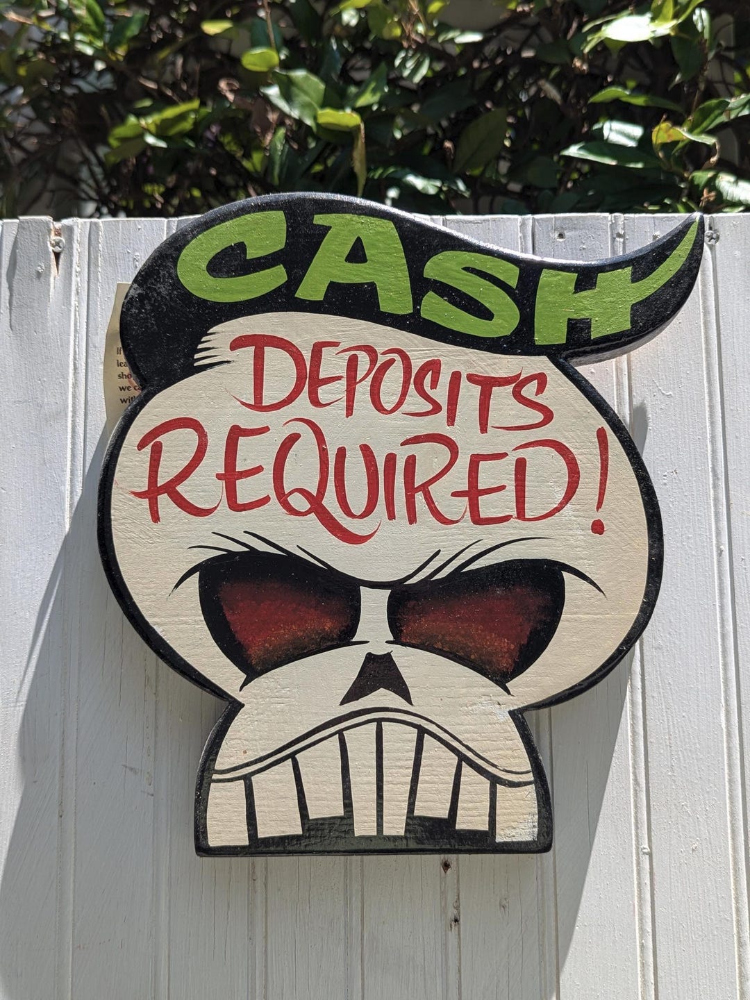 Cash Deposits Required Skull Sign Original Hand Painted Tattoo Shop ...