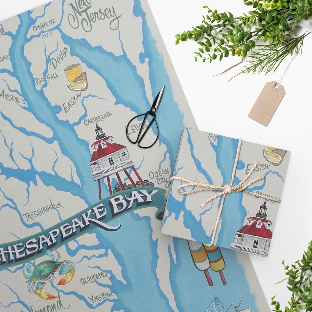 Chesapeake Bay Maryland Wrapping Paper I Maryland Wrapping Paper I ...