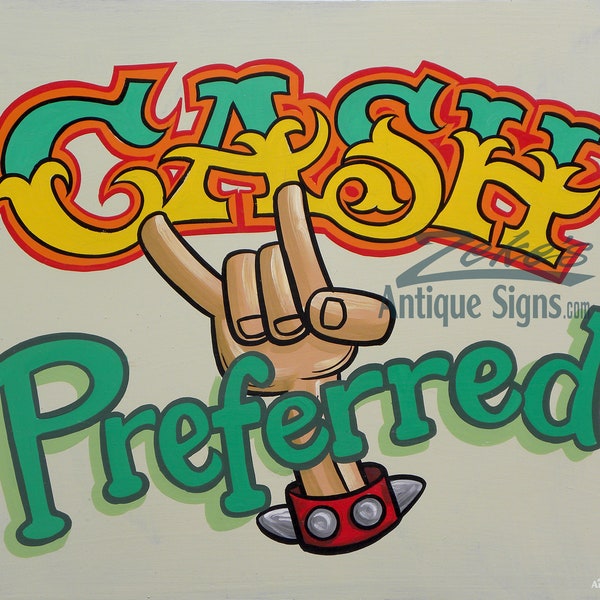 Cash Preferred Sign - Etsy