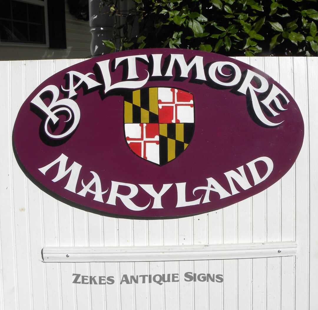Baltimore Maryland Hand Painted Sign | State Flag Art | Baltimore Wall ...
