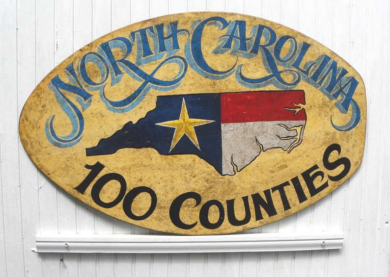 Western NC Carolina Print of the Counties Map Travel and | Etsy