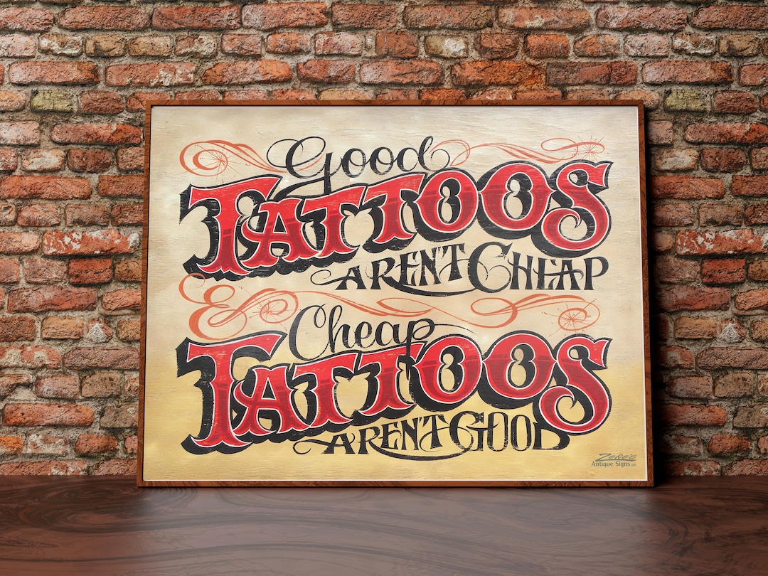 Tattoo Shop Policy Print: Hand-painted Sign Art | Shop Decor | Gift ...