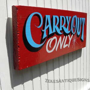 Carry Out Only Sign, Hand Painted, Wooden Sign Exterior or Interior - Etsy