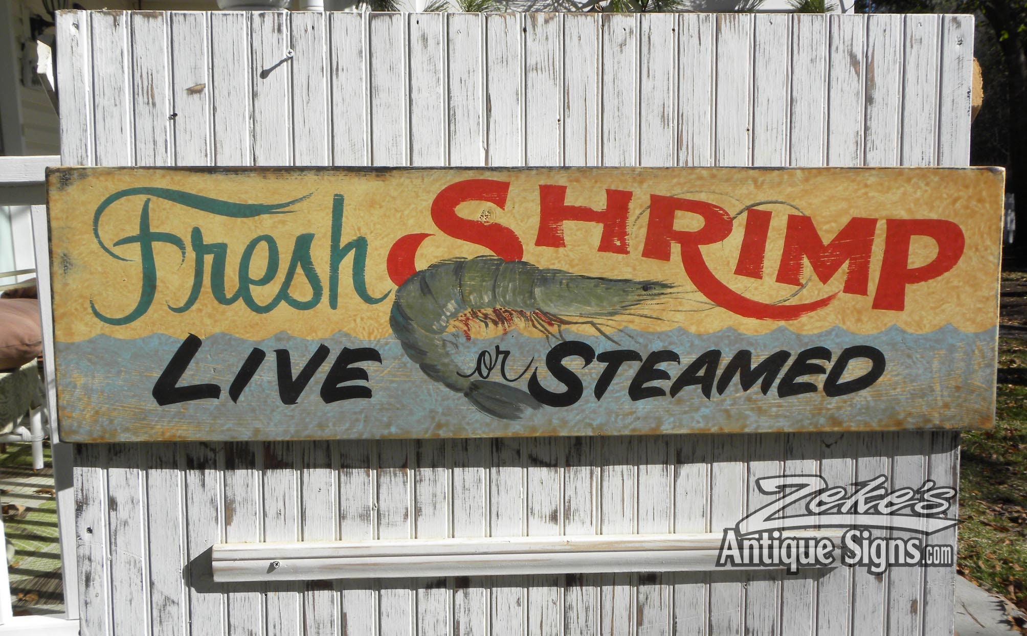 Shrimp Sign Hand Lettered Wooden Sign With Shrimp Art. | Etsy