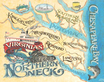 Northern Neck Map - Etsy