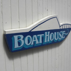 Boat House Sign | Lake Decor | Cabin Art Wall Decor | Hand Lettered ...