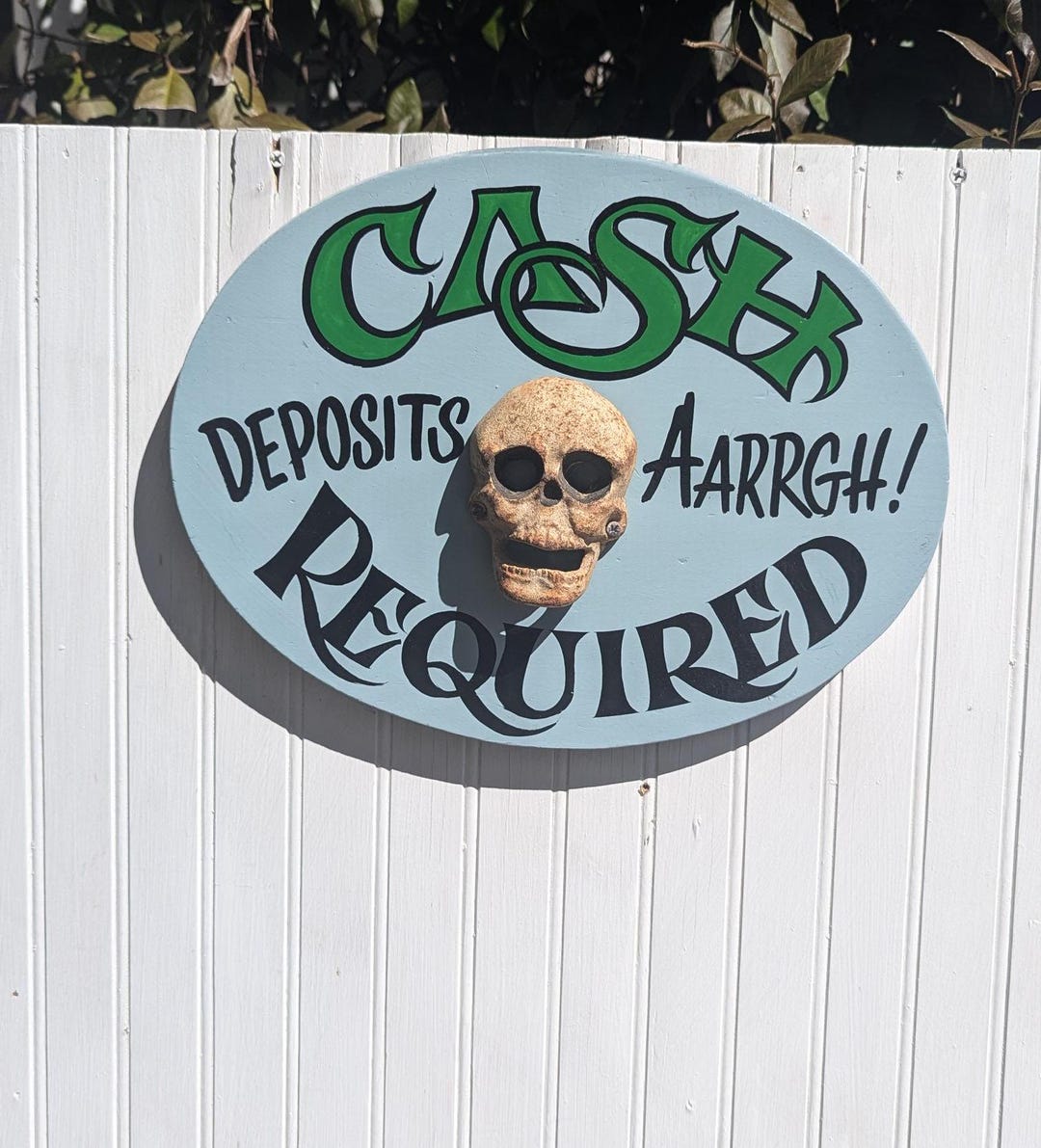 Hand Painted Cash Deposits Sign: Tattoo Shop Decor With Skull - Etsy