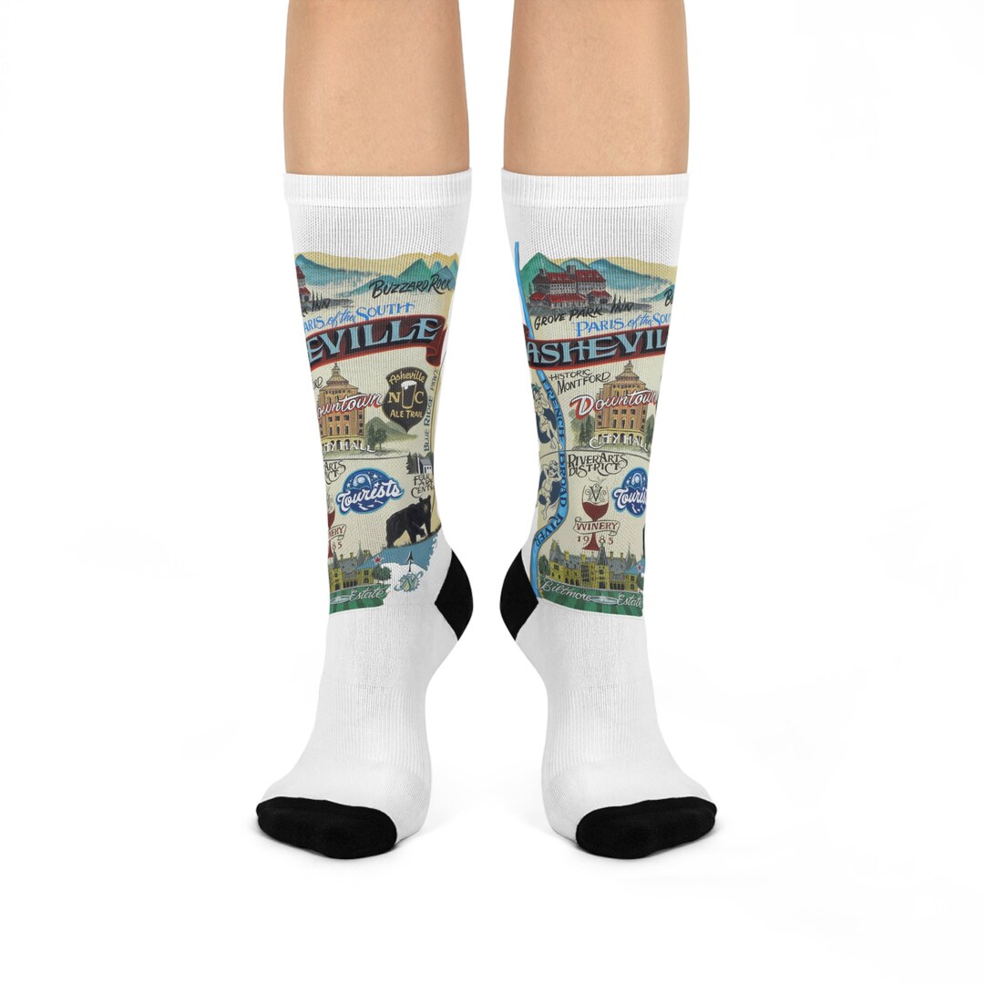 Asheville North Carolina Socks I Maps Socks - Etsy