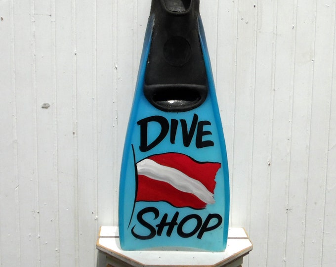 Dive Shop Sign Hand Lettered Sign Original Vintage Diving Fin - Etsy