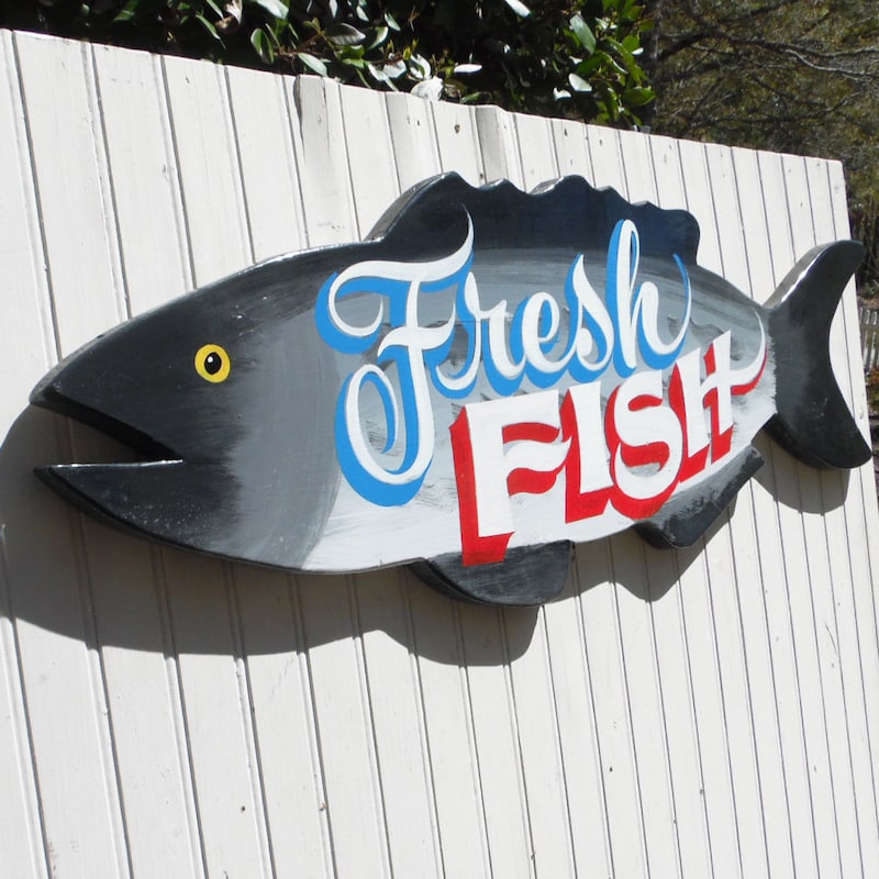 Fresh Fish Sign - Etsy