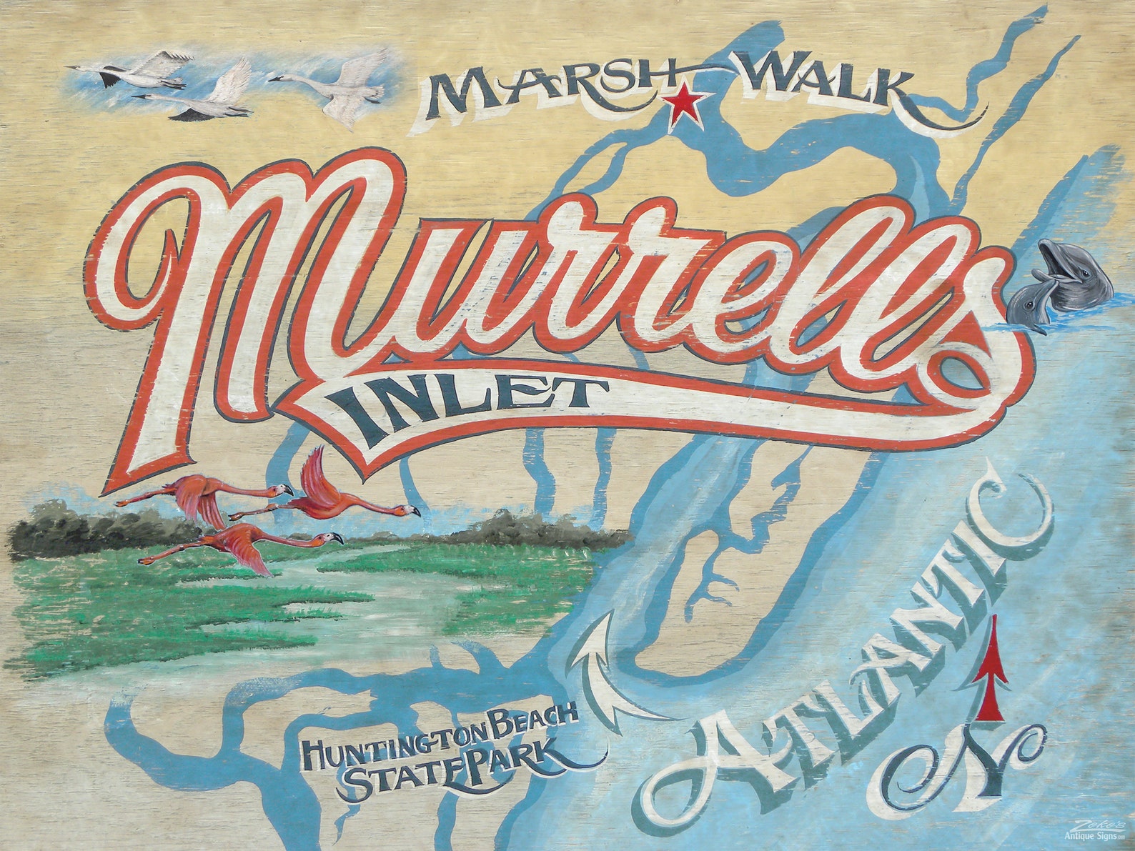 Murrells Inlet South Carolina Beach Map Print. Great Beach - Etsy