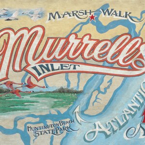 Murrells Inlet South Carolina Beach Map Print. Great Beach Decor or ...