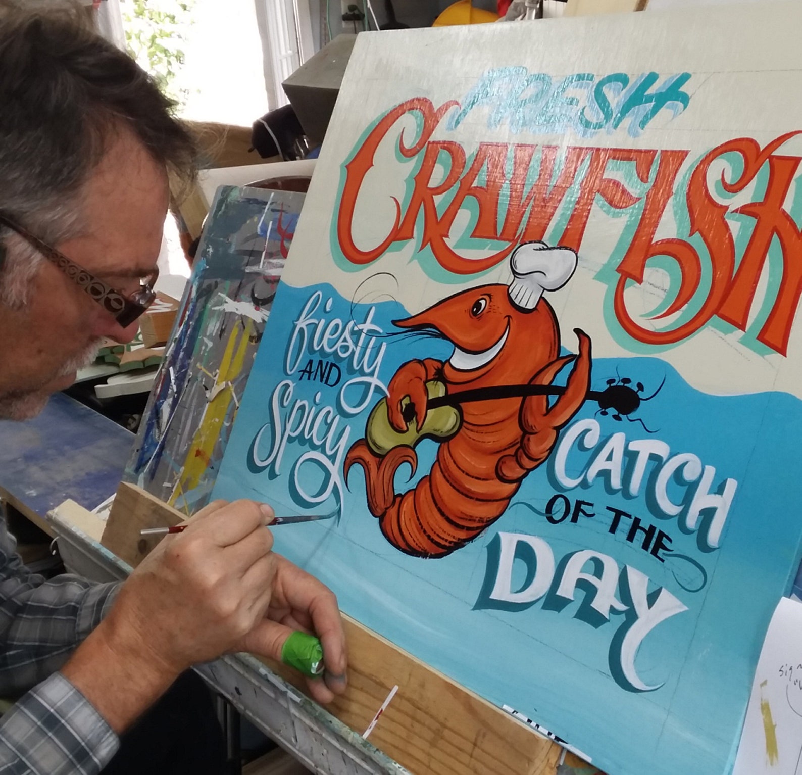 Louisiana Crawfish Print From an Original Hand Painted and - Etsy