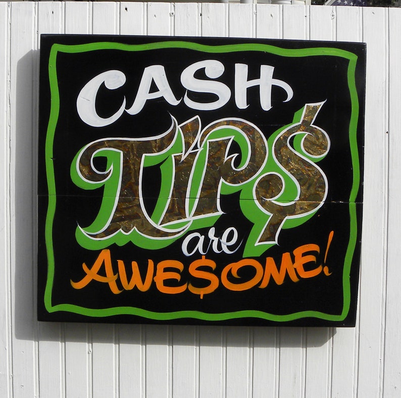 Cash Tips Sign Tattoo or Business Owner Sign Original Sign | Etsy