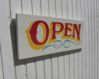 Open Sign, Hand Painted, Wooden Sign Exterior or Interior - Etsy