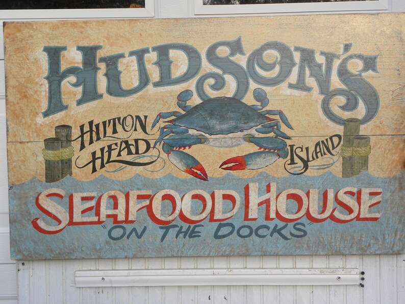 Seafood Market Sign Original Hand Painted . Great Seafood - Etsy