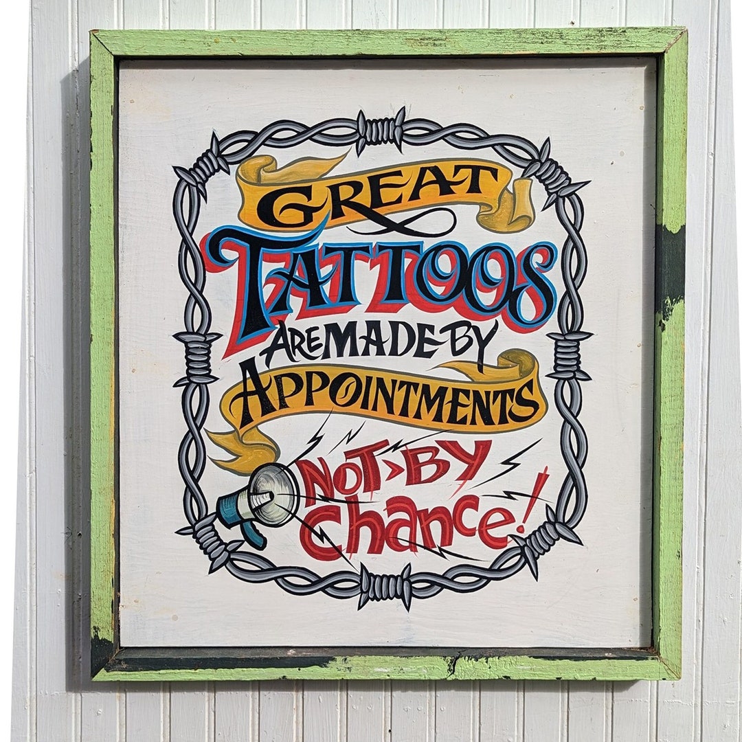Tattoo Sign- Hand Painted Original | Tattoo Shop Sign I Tattoo Shop ...