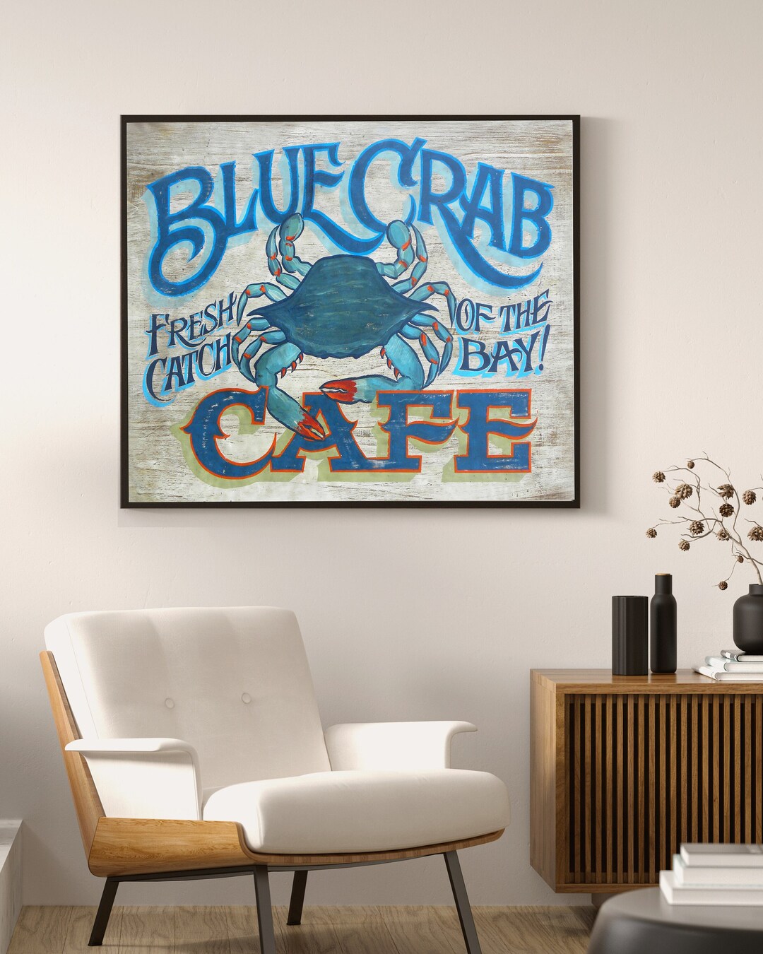Blue Crab Cafe Print From an Original Hand Painted and Lettered Sign ...