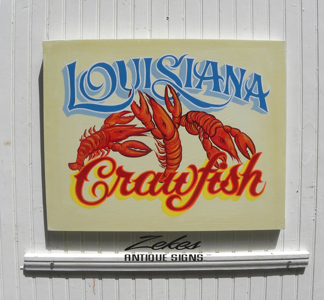 Louisiana Crawfish Sign | Hand Painted Art| Cajun Art| Gift| Cajun ...