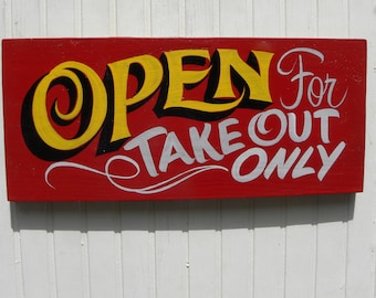 Open Sign Hand Painted Wooden Sign Exterior or Interior | Etsy