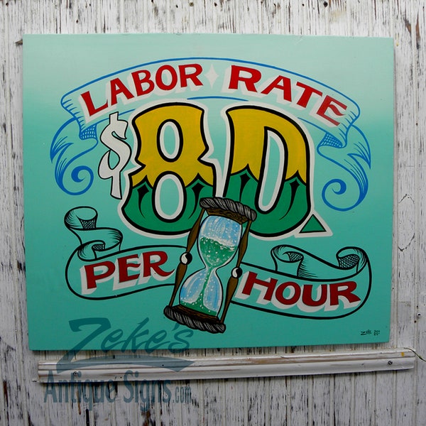 Hourly Rate Sign - Etsy