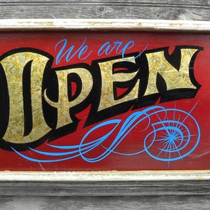 Open Sign Hand Painted Wooden Sign Exterior or Interior | Etsy