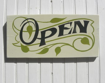 Open Sign Hand Painted Wooden Sign Exterior or Interior | Etsy