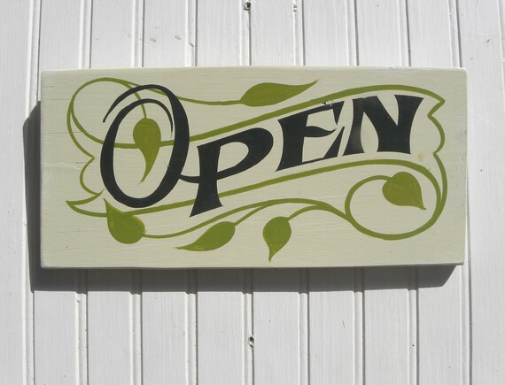 Open Sign Hand Painted Wooden Sign - Etsy