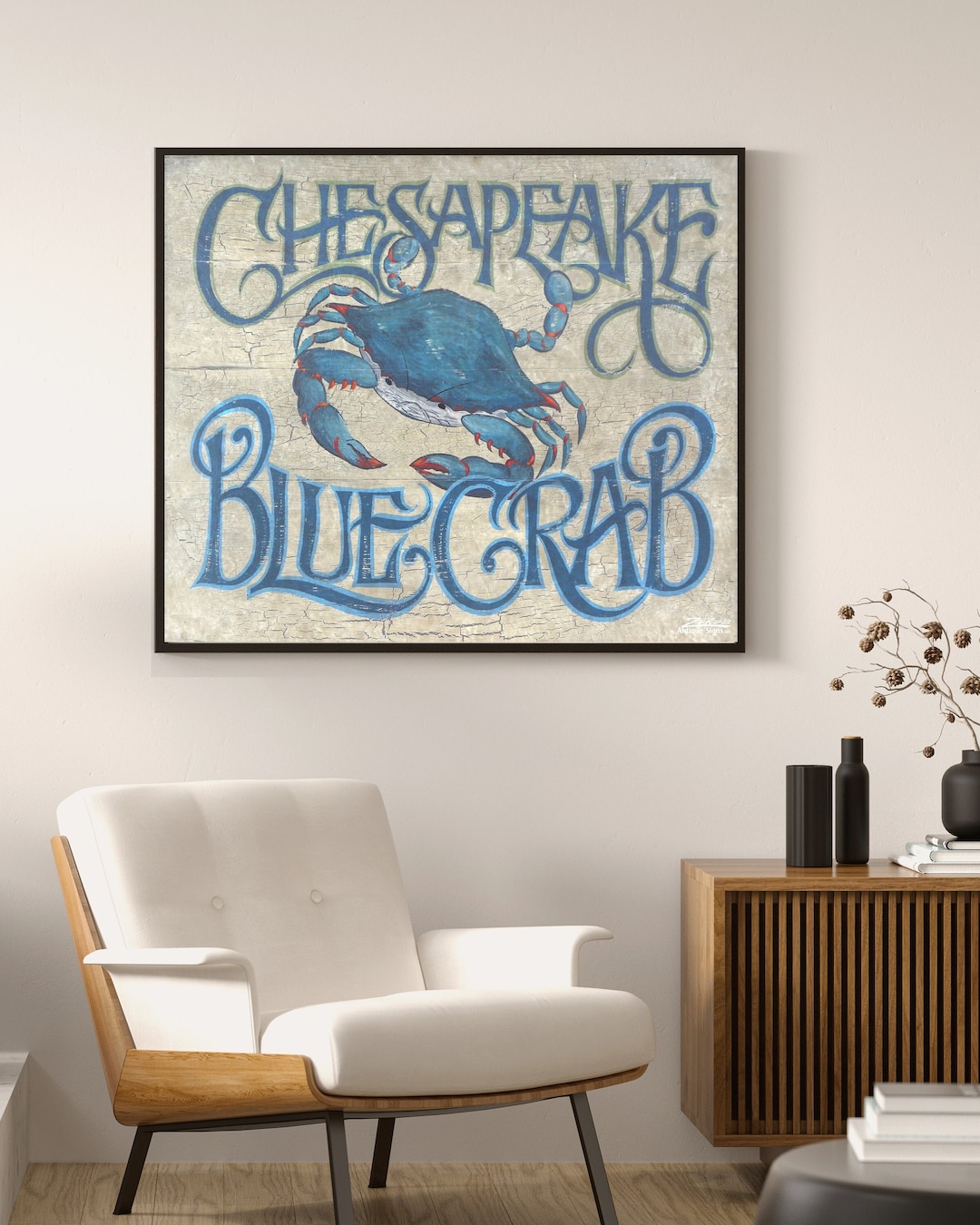 Chesapeake Blue Crab PRINT From an Original Hand Painted & Lettered ...