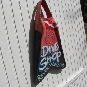 Dive Shop Sign Hand Lettered Sign Original Vintage Diving Fin | Etsy