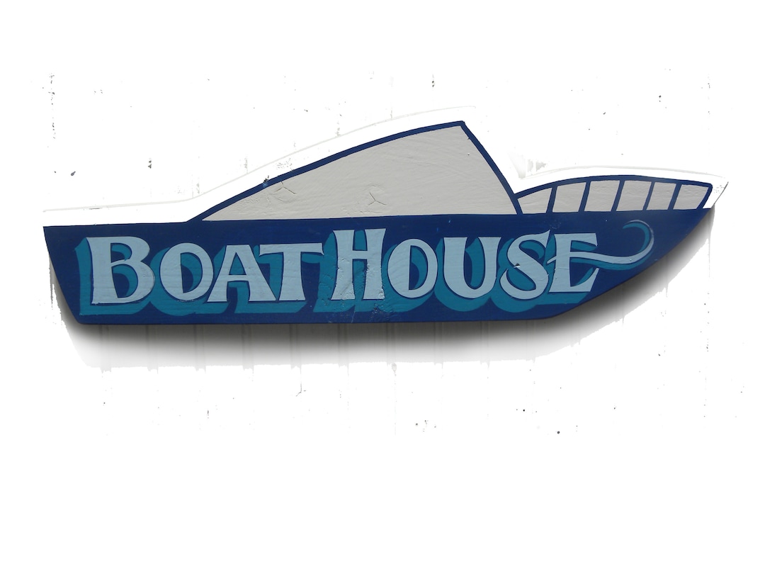 Boat House Sign | Lake Decor | Cabin Art Wall Decor | Hand Lettered ...