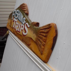 Hand Painted Fishing Sign: Wood Fish Camp Cabin Decor - Etsy